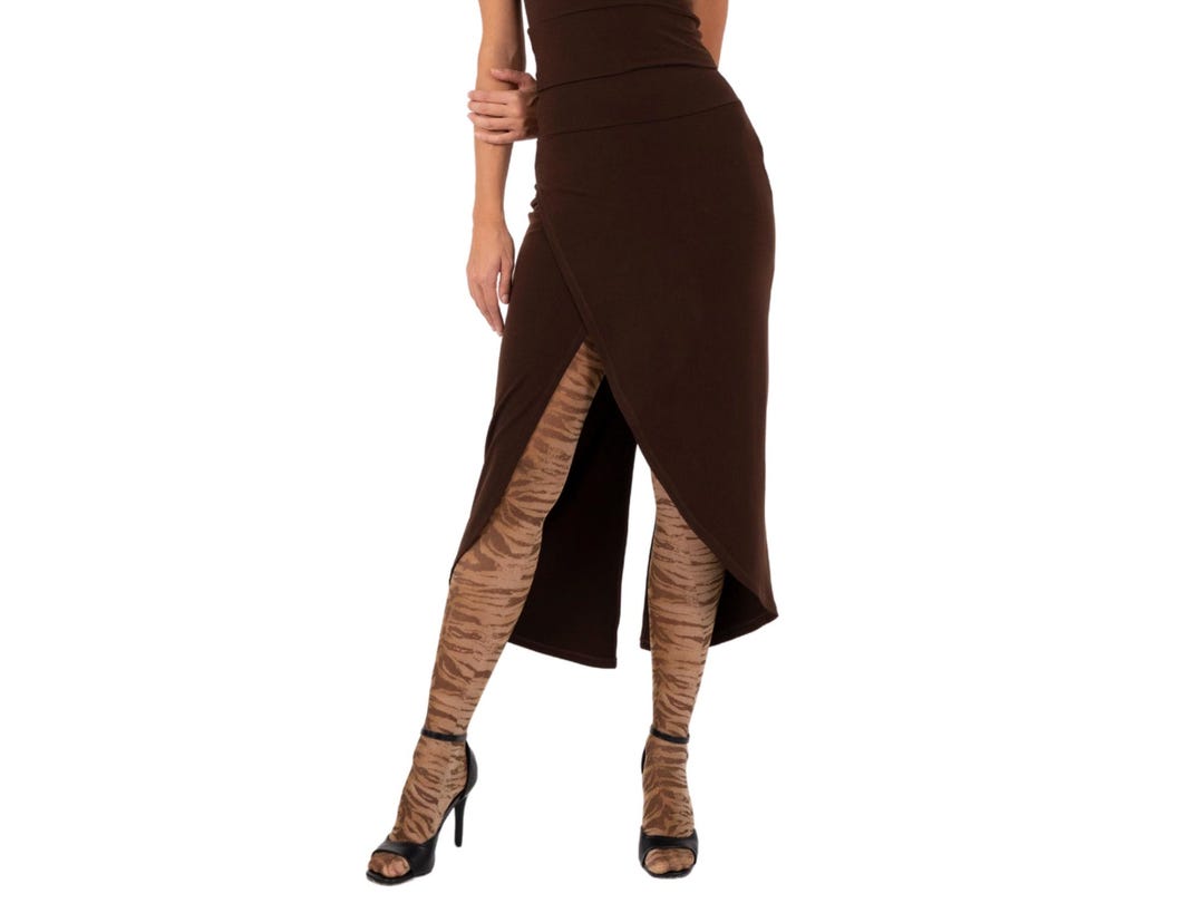 Tango Dance Wrap Bodycon Skirt With Curved Front Slit - Etsy