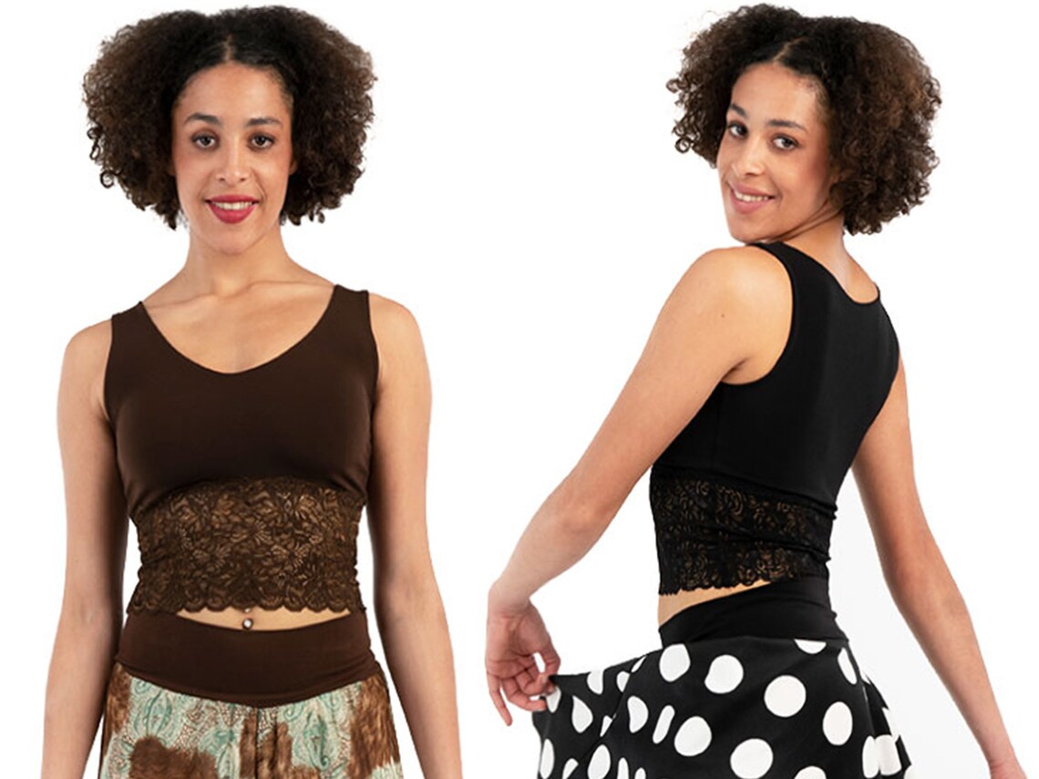 Latin Dance Crop Top Argentine Tango Top Tight Lace Crop - Etsy
