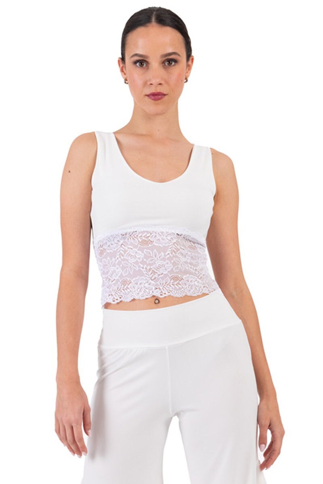 Latin Dance Crop Top Argentine Tango Top Tight Lace Crop - Etsy