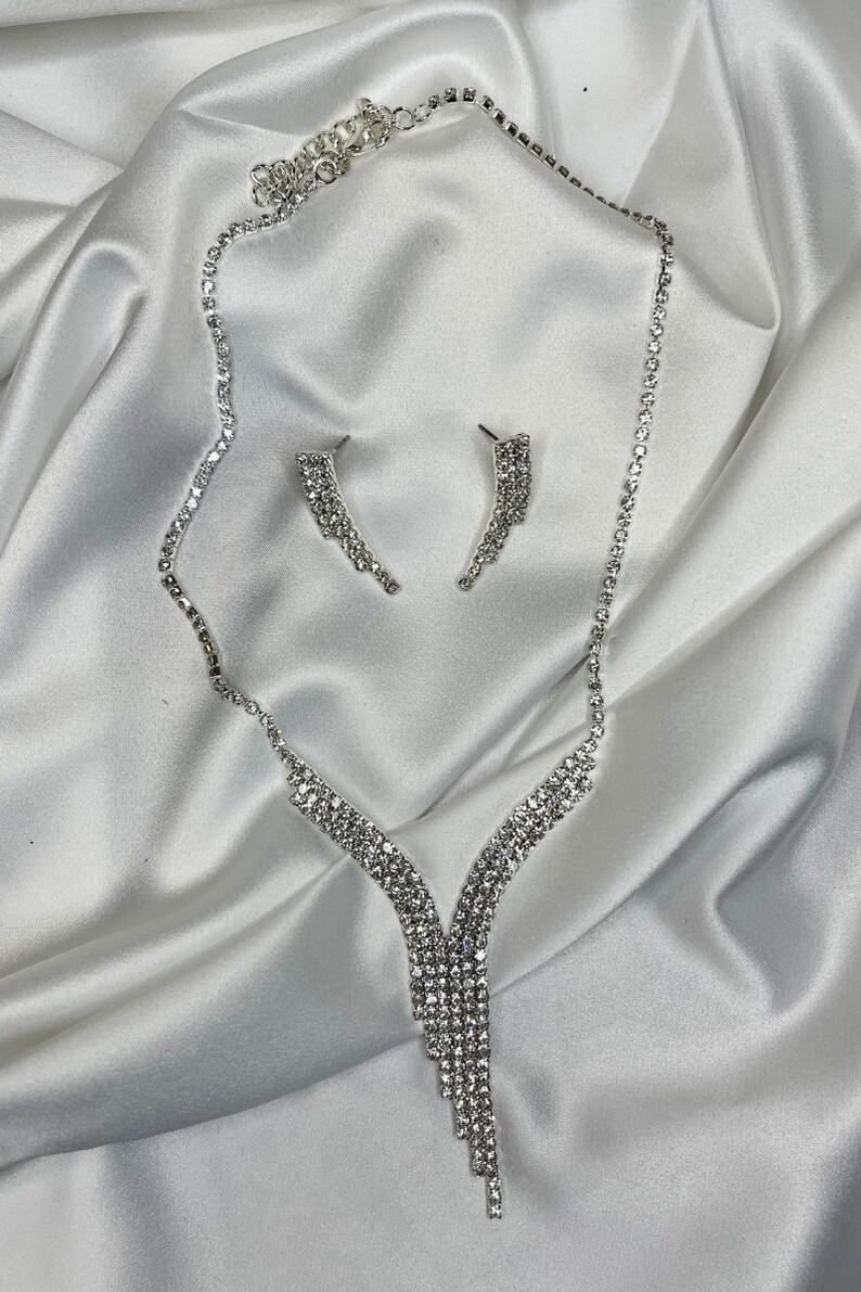 Tango Performance Jewelry Set, White Crystal Rhinestone Earrings ...