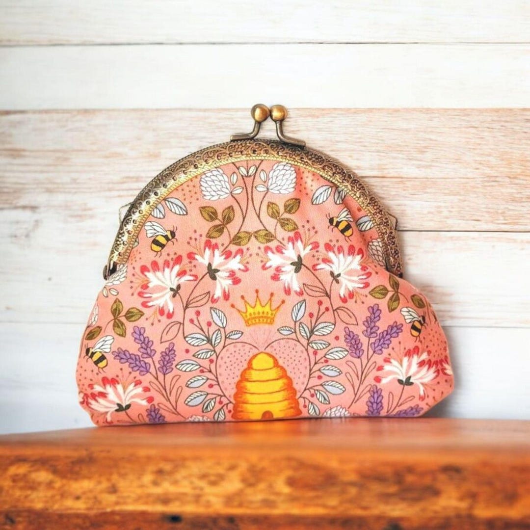 Pink Bumble Bee Hive Lavender Flower Print Wallet - Etsy