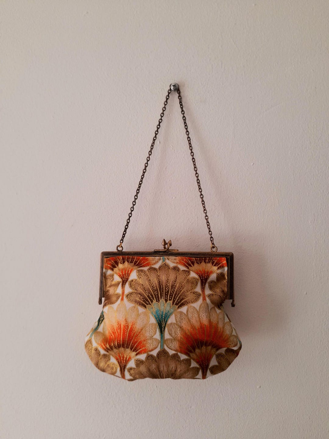 Vintage Bag, Handmade Bag, Restored Bag, Handsewn Cotton Bag, Clasp ...