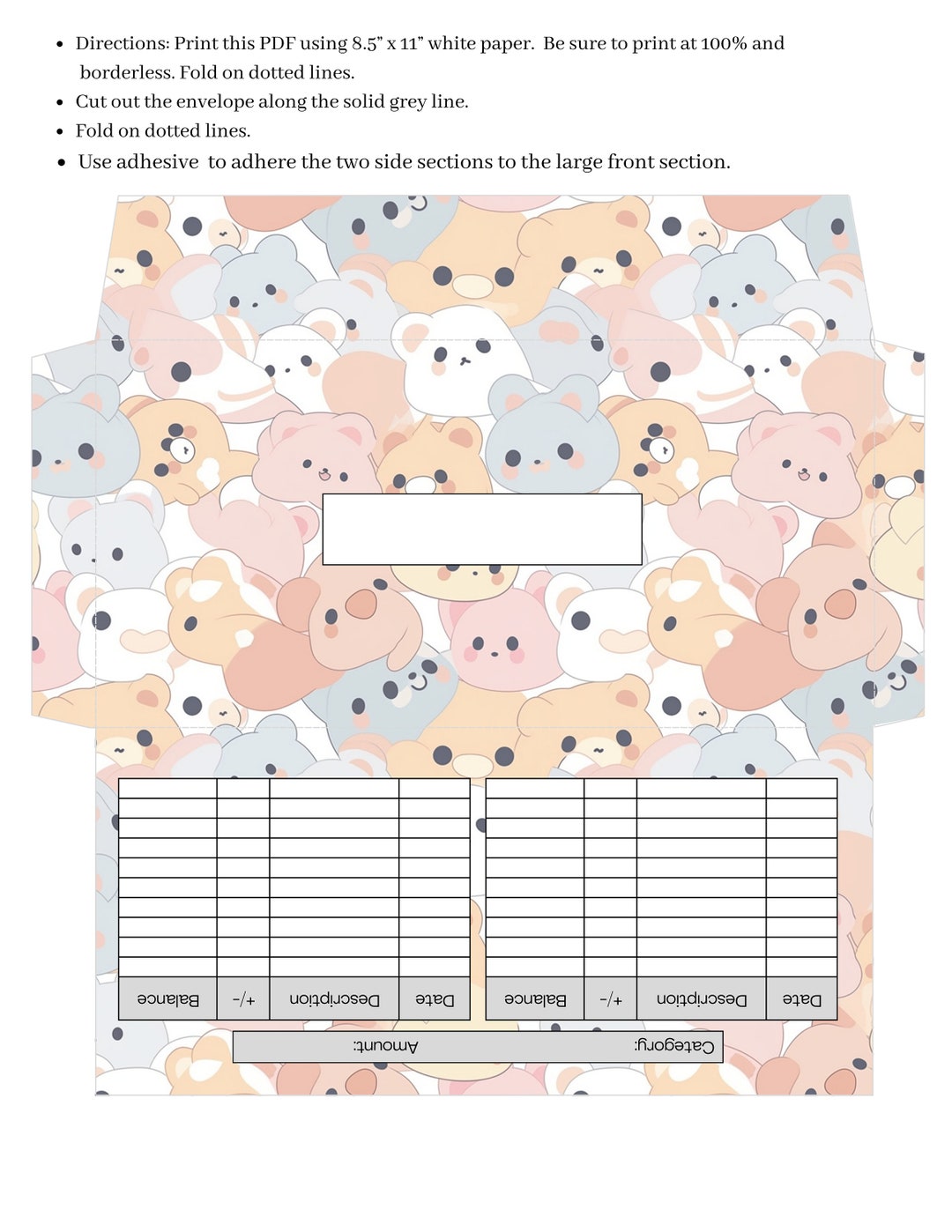 Kawaii Cash Envelopes: Budget Tracker Set (digital Download) - Etsy