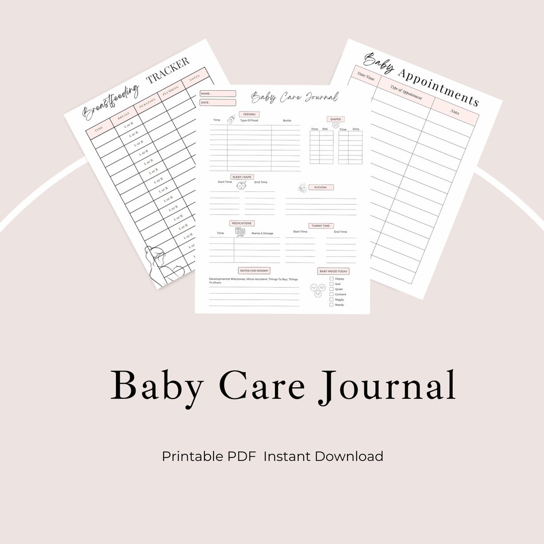 Baby Care Tracker Breastfeeding Tracker Baby Appointments Write Down ...