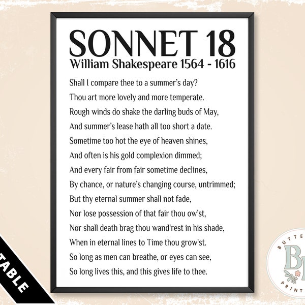 Sonnet 18 - Etsy