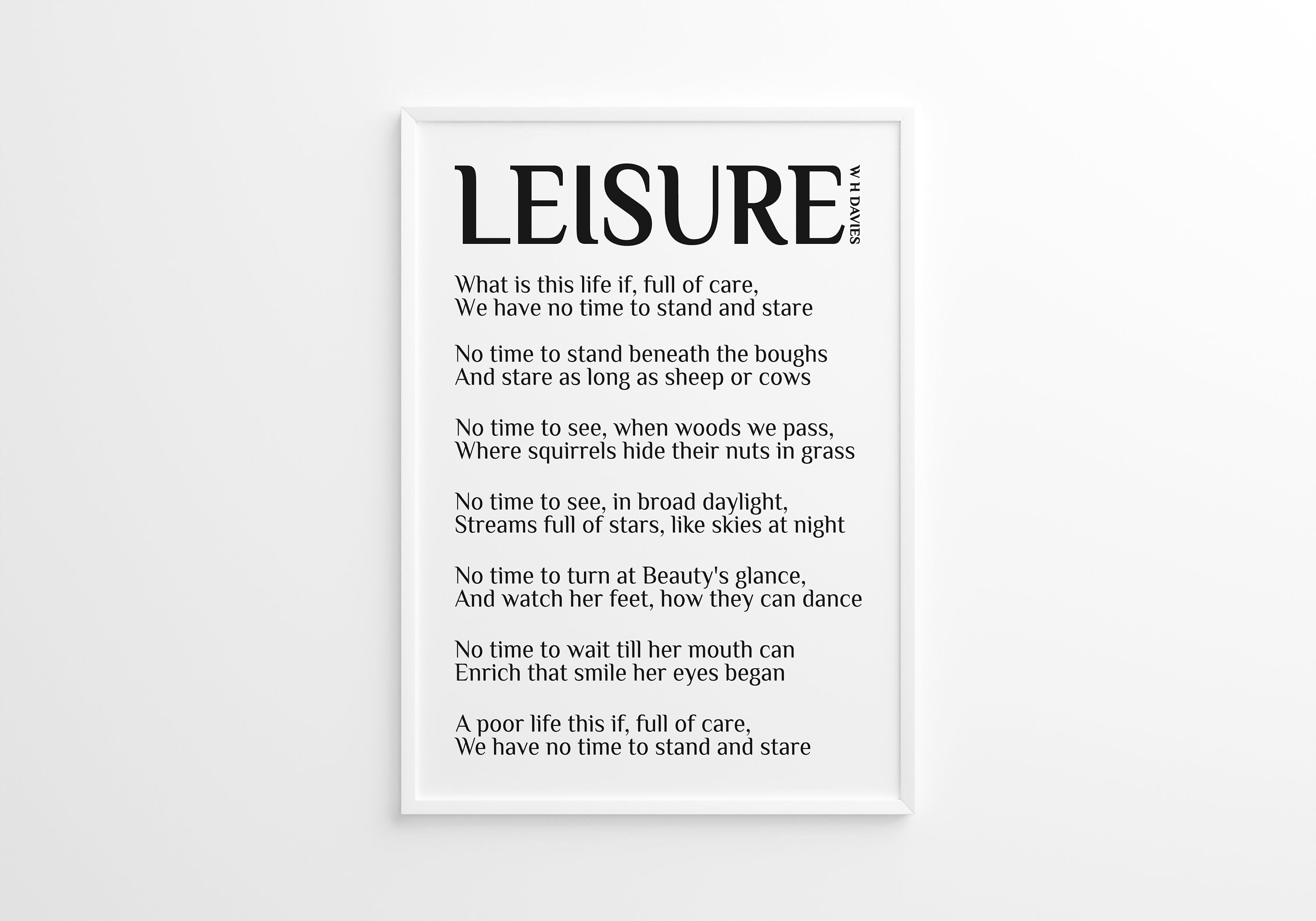 Leisure Poem William Henry Davies Print Art Poster - Etsy