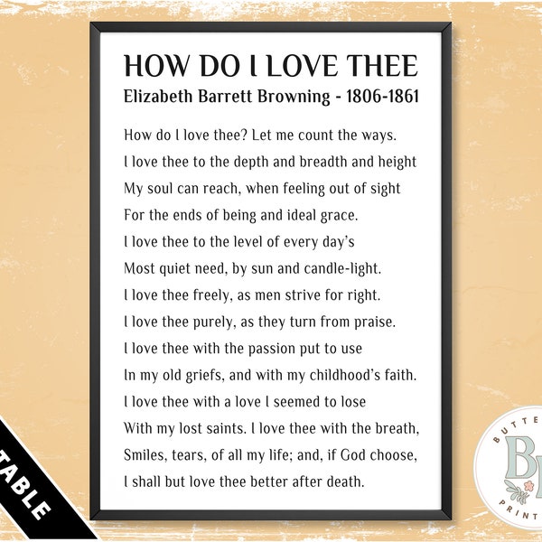 How Do I Love Thee - Etsy