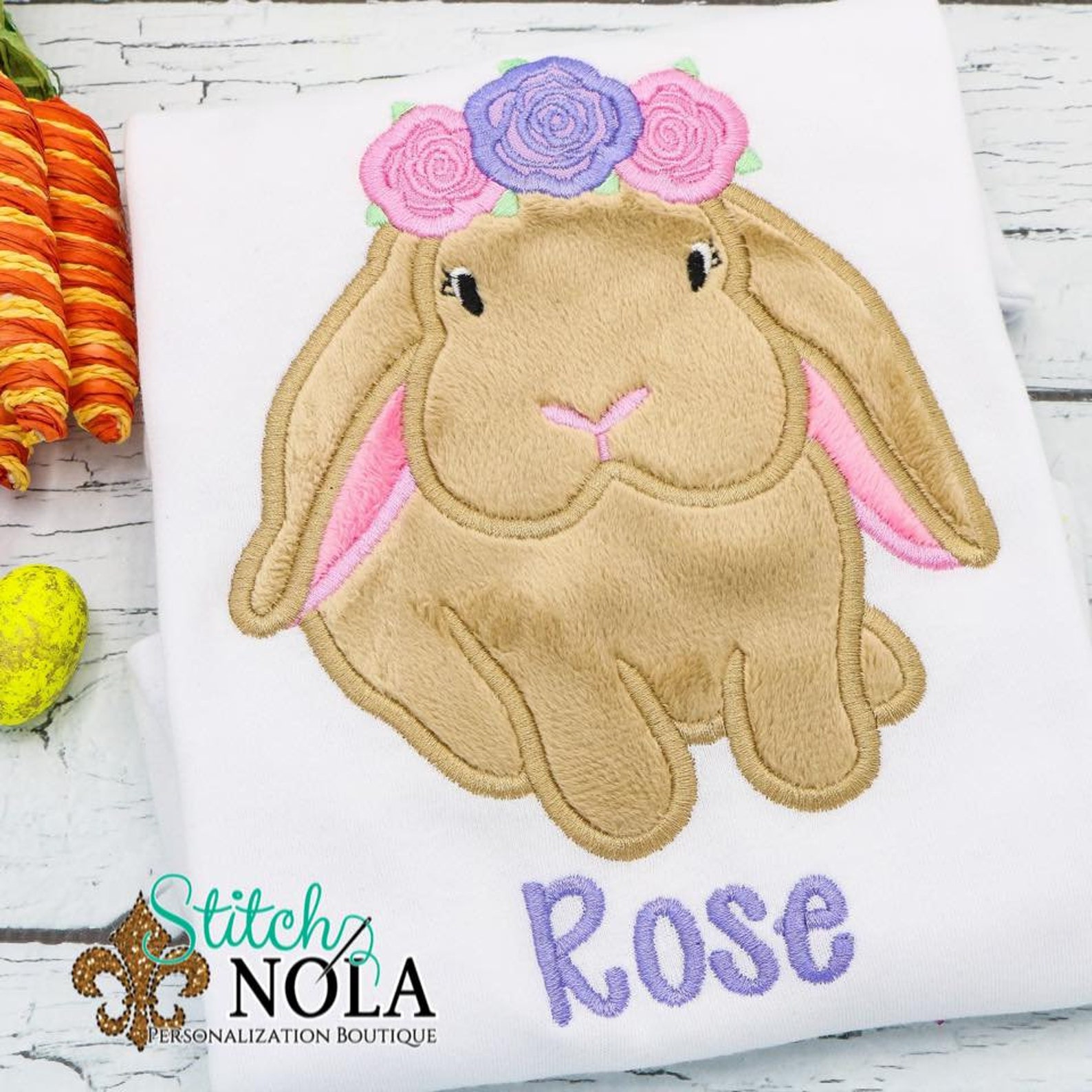 Bunny Applique Girl Bunny Applique Rabbit Applique Easter - Etsy