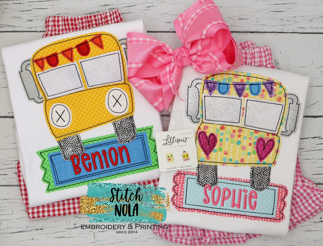 Personalized School Bus Appliqué Shirt, Back to School Shirt, School ...