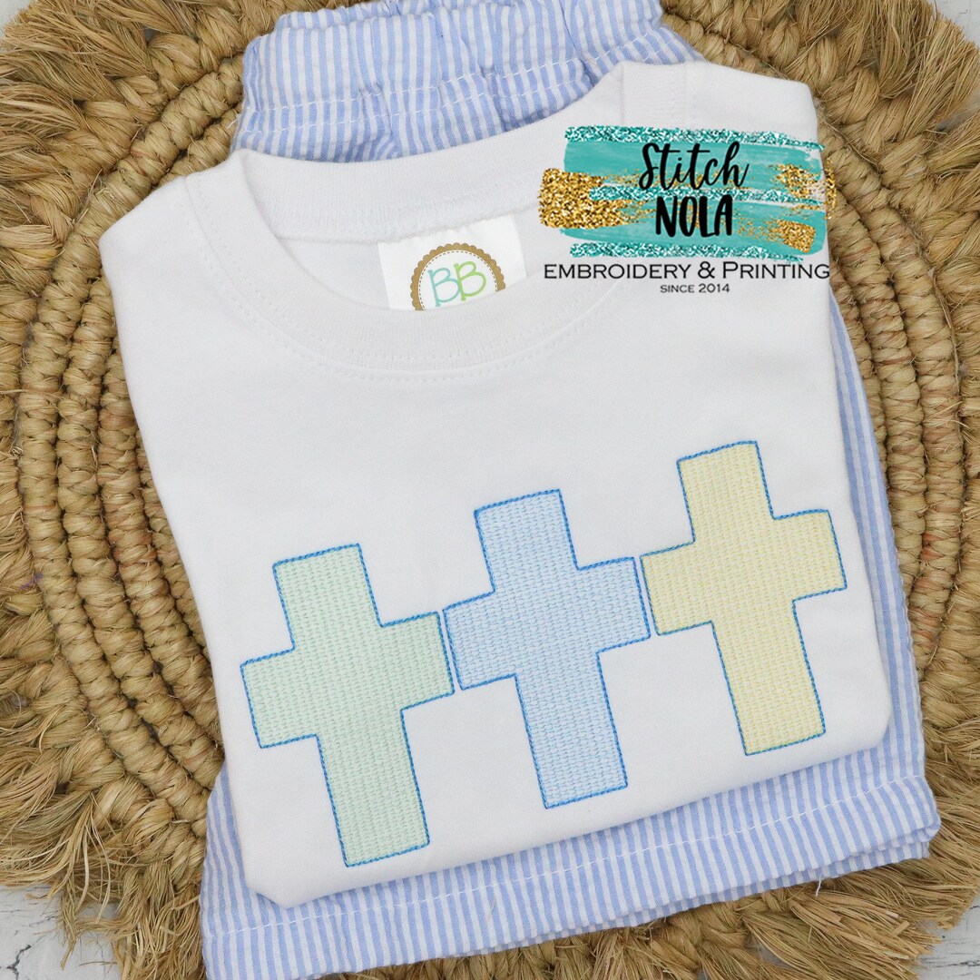 Easter Cross Trio Sketch Embroidery - Etsy