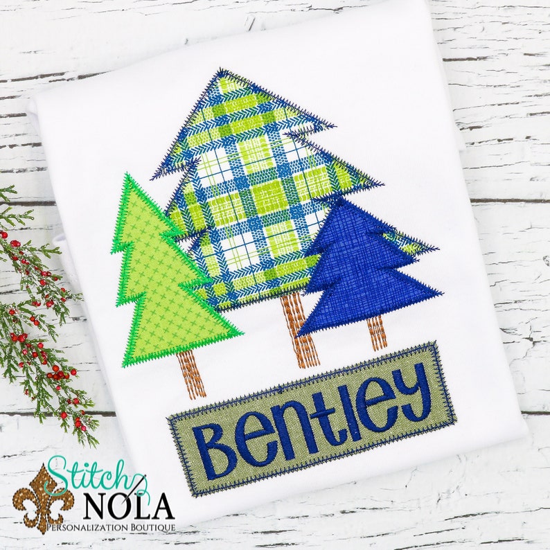 Woodlands Tree Trio Christmas Tree Trio Tree Trio Applique - Etsy
