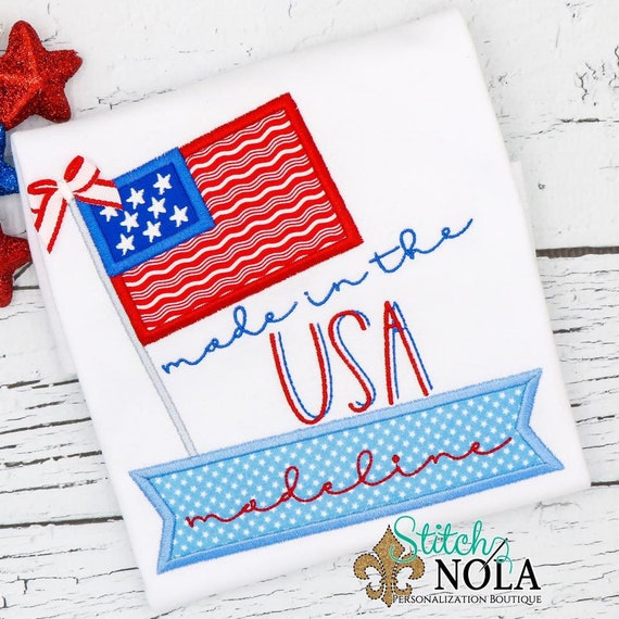 American Flag Applique Made in the USA Applique Patriotic | Etsy
