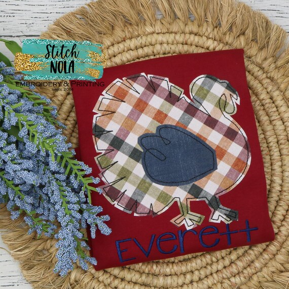 Personalized Boy Funky Turkey Applique Thanksgiving Applique - Etsy