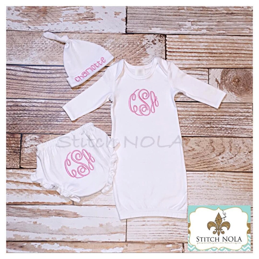Monogrammed Infant Gown - Etsy
