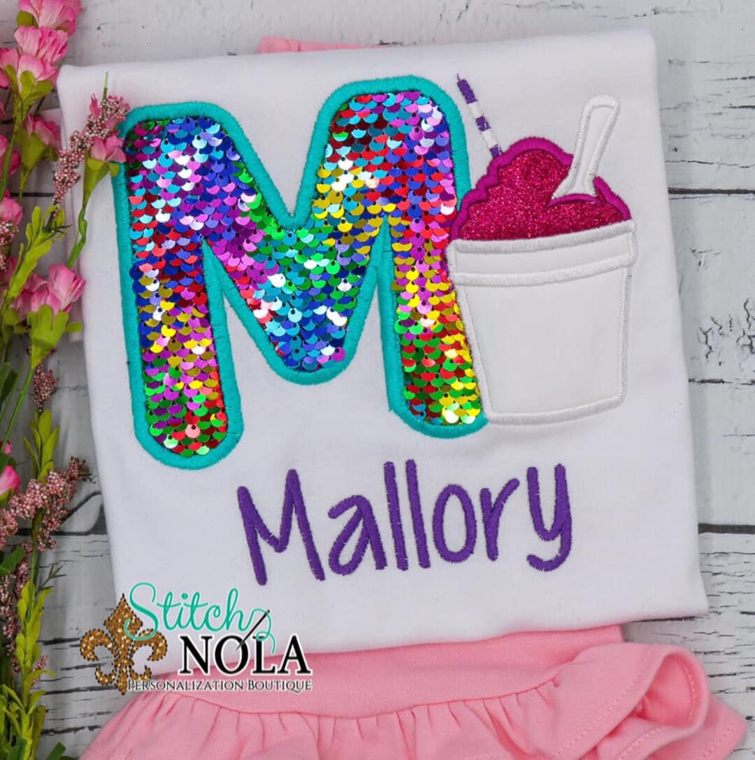 Flip Sequin Alpha Snowball Applique Top and Bottom Set, Rainbow and ...