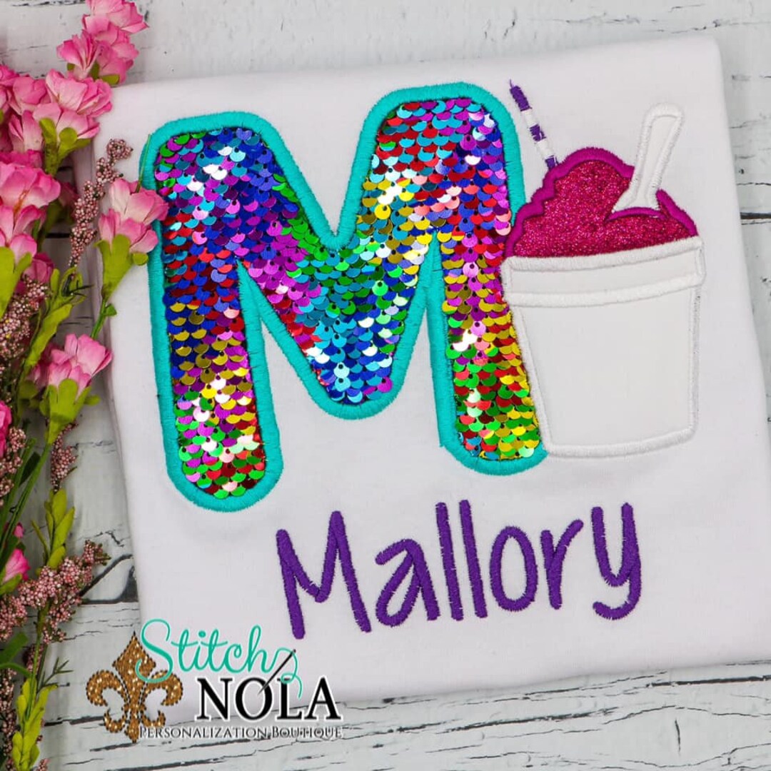 Flip Sequin Alpha Snowball Applique, Rainbow and Silver Flip Sequins ...