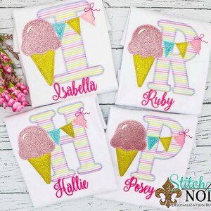 Ice Cream Applique, Ice Cream Alpha Applique, Ice Cream Shirt, Ice ...