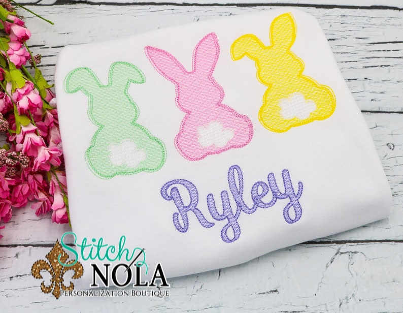 Bunny Trio Sketch Embroidery Bunny Rabbit Trio Peter | Etsy