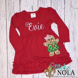 Gingerbread Applique on Red Dress - Etsy
