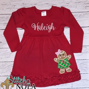 Gingerbread Applique on Red Dress - Etsy