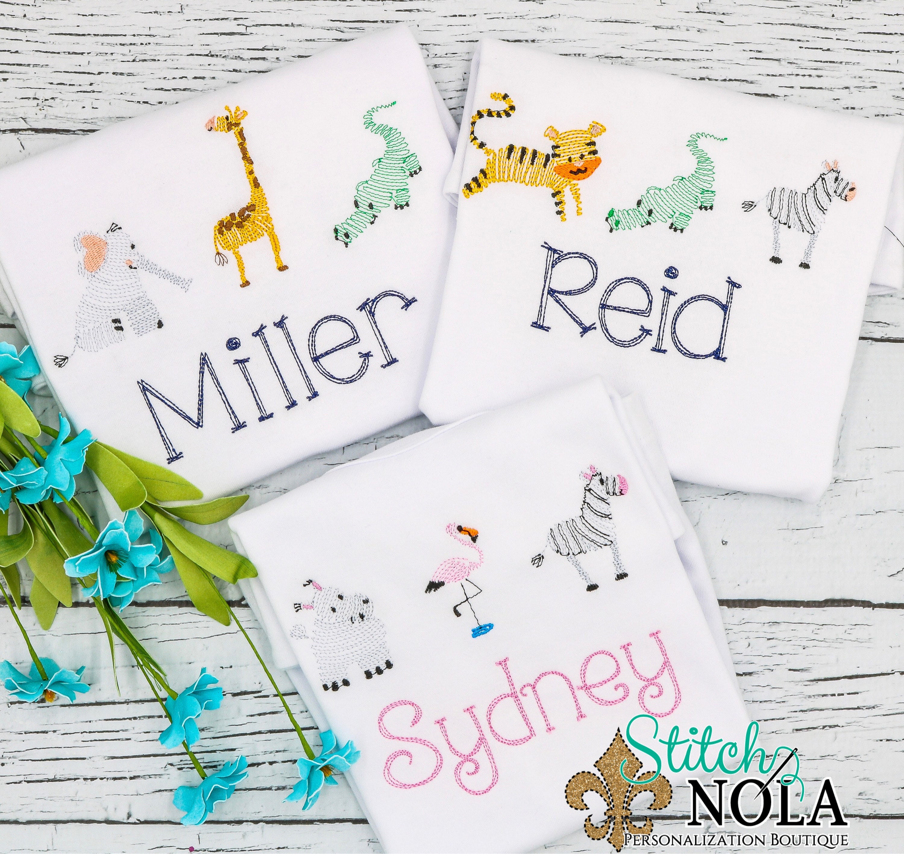 Zoo Animals Scribble, Zoo Animals Vintage Stitch, Zoo Animal Trio, Zoo ...