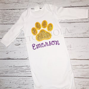 Tiger Paw Applique, Glitter Tiger Paw Gown, Bodysuit or T-shirt - Etsy