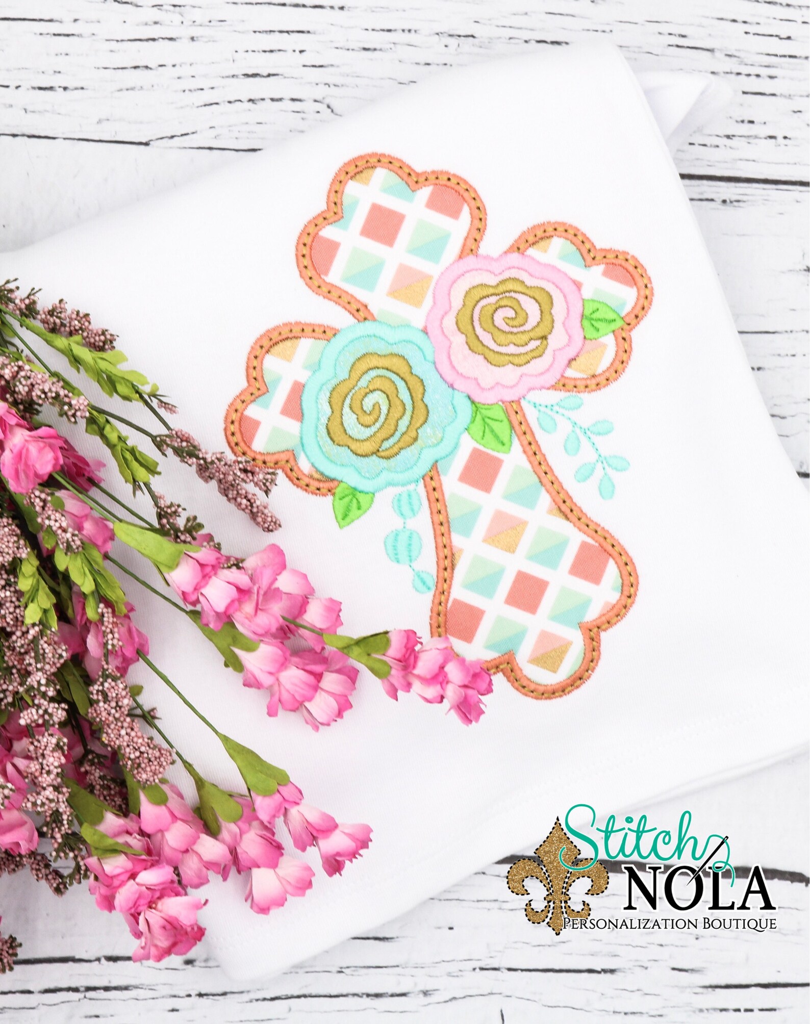 ROSES CROSS APPLIQUE Cross Applique Roses Applique Cross - Etsy