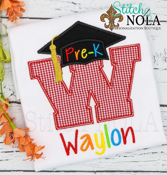 Graduation Alpha Applique Graduation Applique Pre-school | Etsy