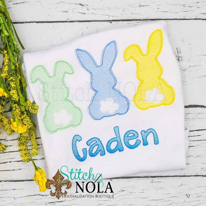 Bunny Trio Sketch Embroidery Bunny Rabbit Trio Peter | Etsy