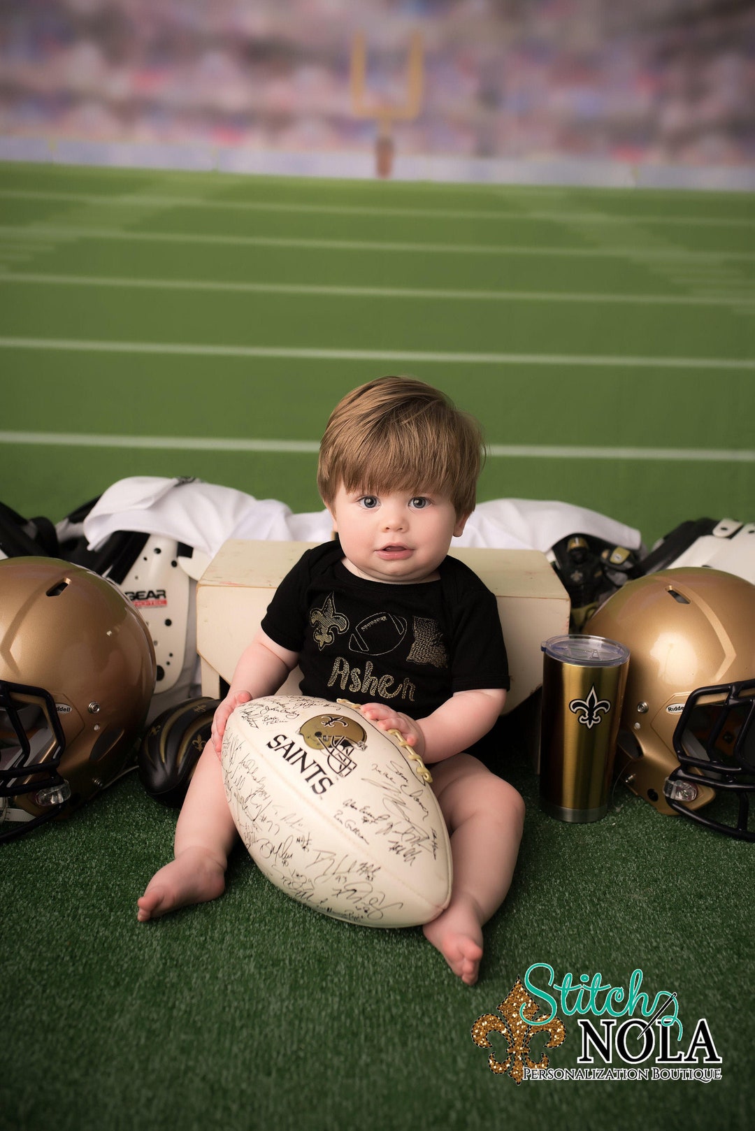 Football Trio Sketch Embroidery, Black and Gold Football Trio on Black ...