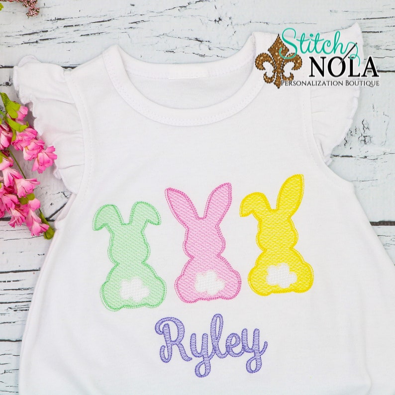 Bunny Trio Sketch Embroidery Bunny Rabbit Trio Peter | Etsy