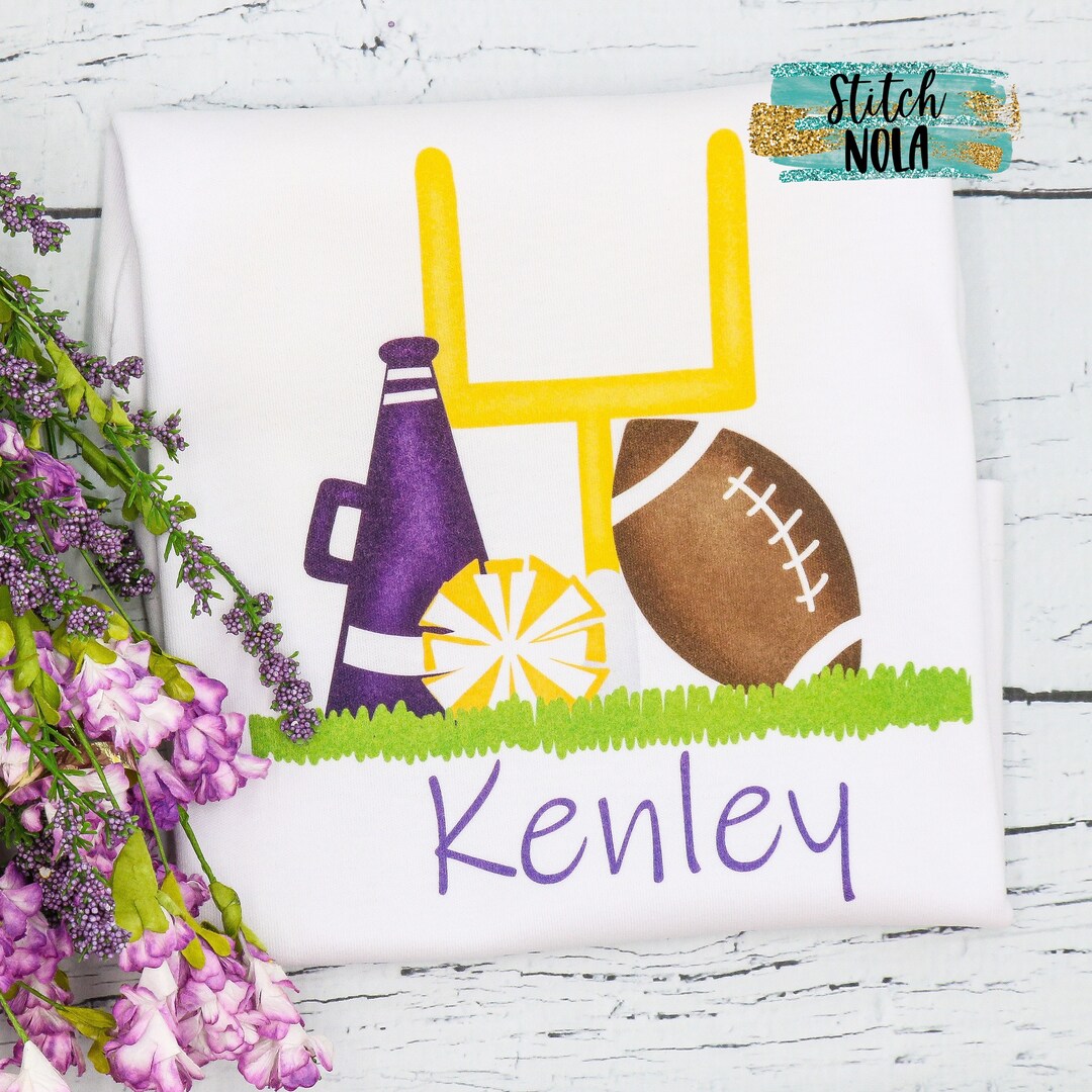 Personalized Purple and Gold Cheer Goal Post Printed Shirt - Etsy