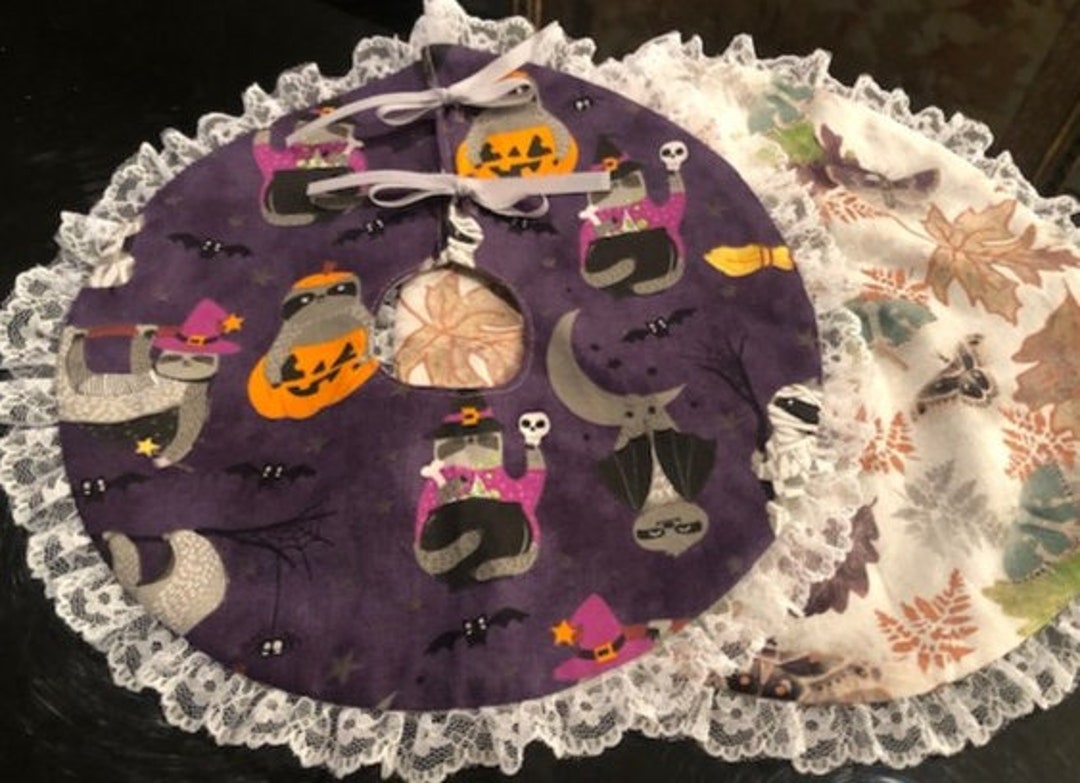 Fall Holiday 10in Diameter Circular Reversible Tree Skirts - Handmade ...