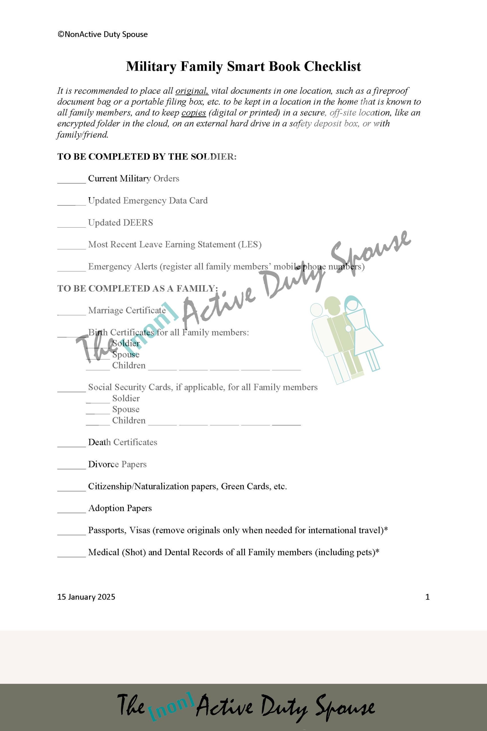 Military Deployment Checklist Printable PDF | Army Deployment Planner ...