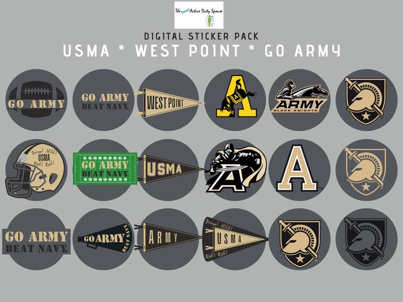 Digital Planner Digital Stickers USMA Army West Point Goodnotes PNG - Etsy