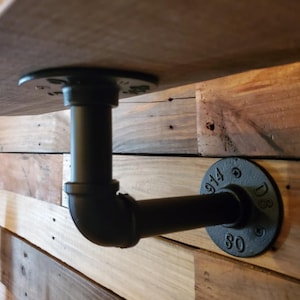 Shelf Brackets - 90 Degree Pipe Hangers for Industrial Style Floating ...