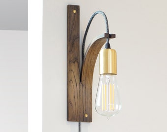 Wooden Wall Light Bracket Only Different Wood Types. | Etsy UK