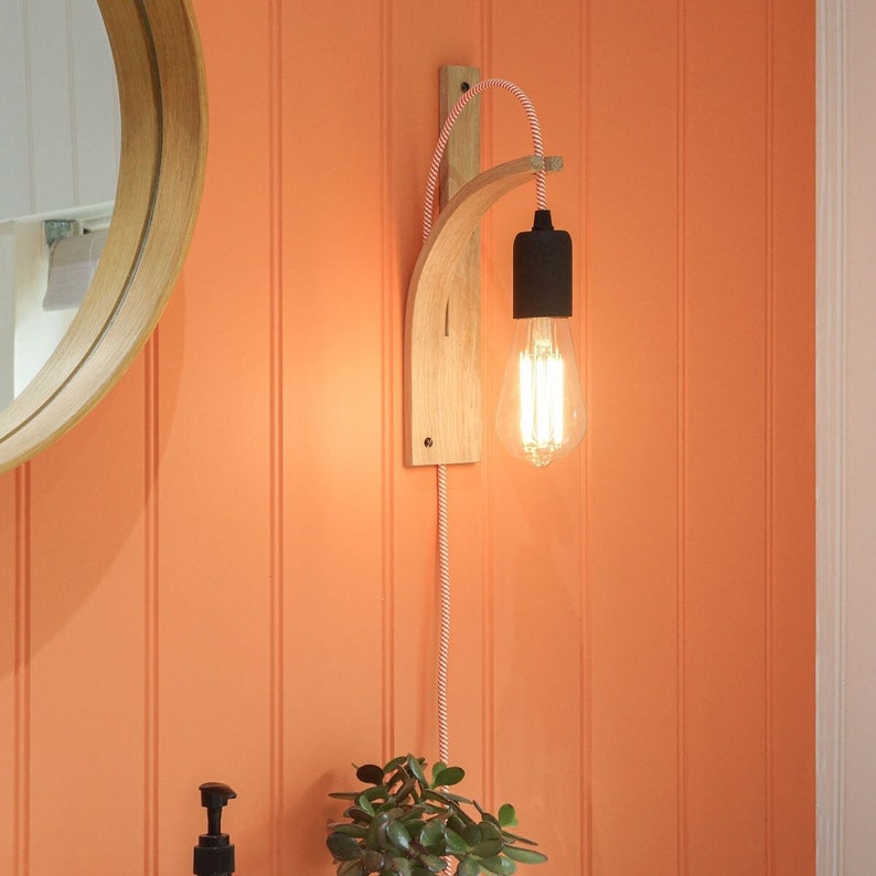 English Oak Wall Light Customisable Wooden Sconce - Etsy UK