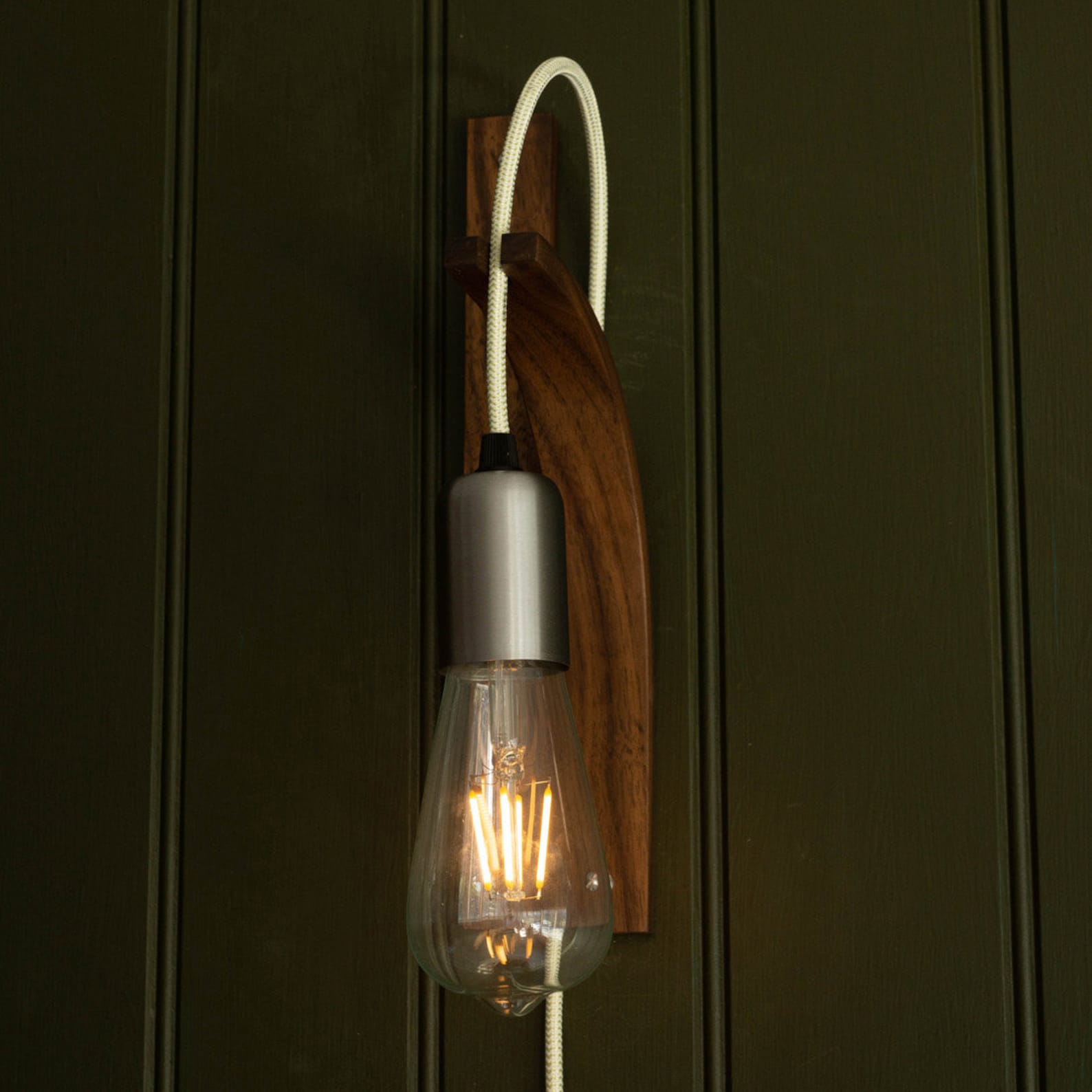 Walnut Wall Light | Minimalist Wooden Light - Etsy