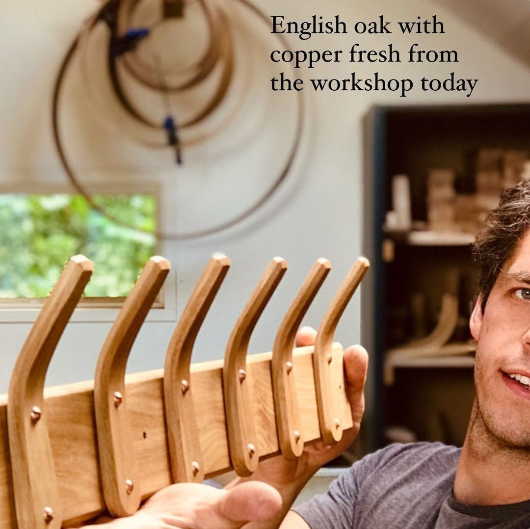English Oak Coat Rack Handmade - Etsy