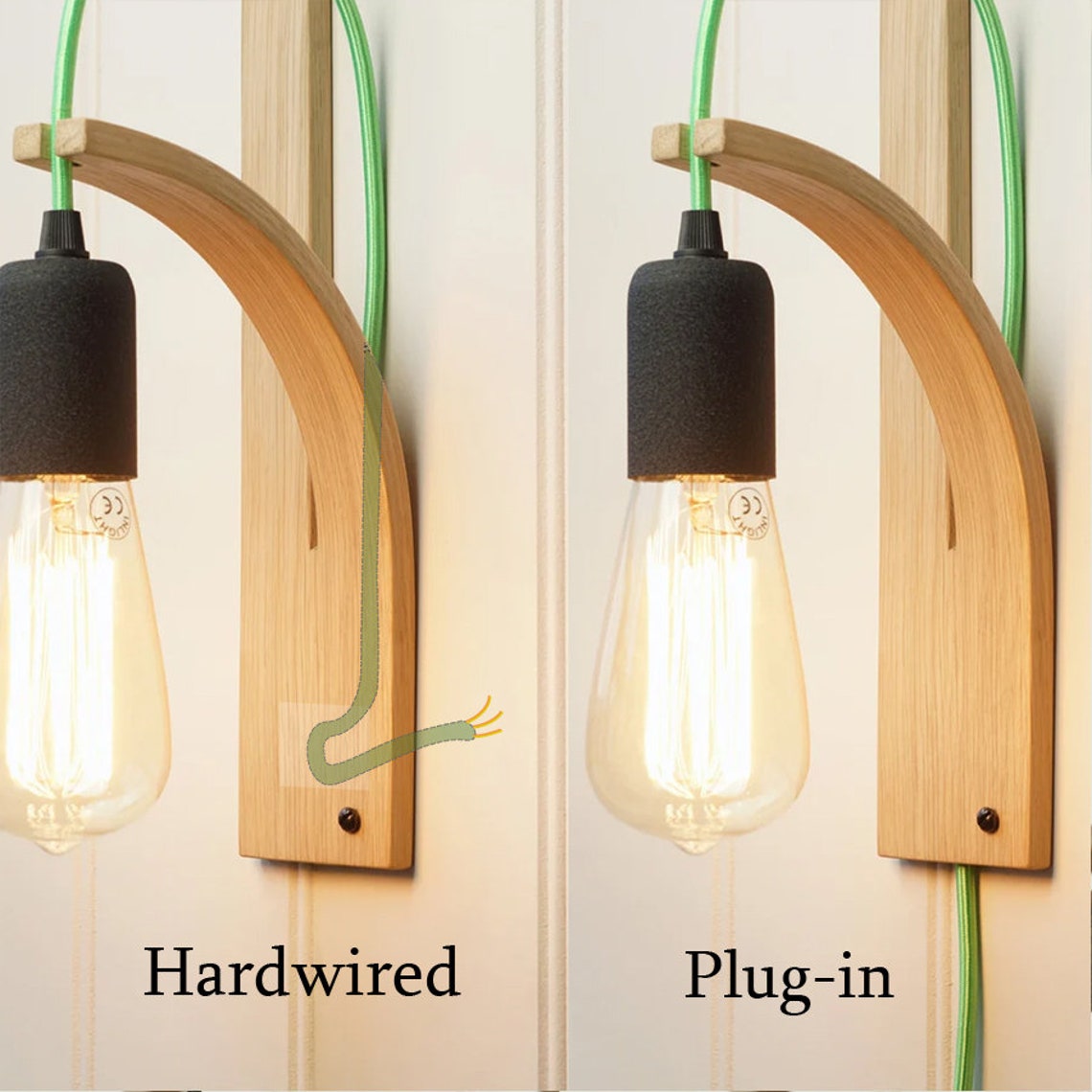 Wooden Wall Light Bracket Only | Different Wood Types. - Etsy