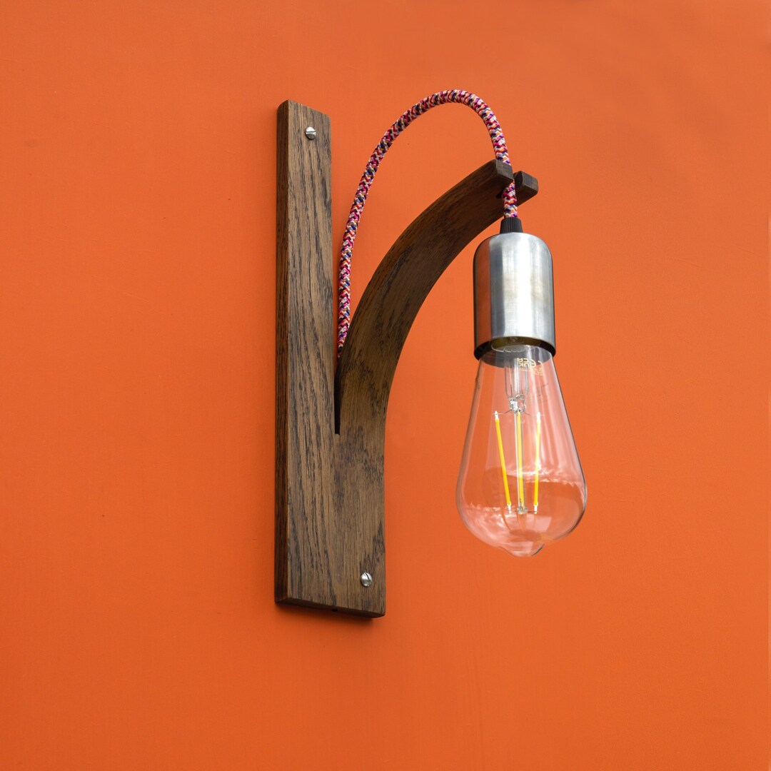 Handmade Wooden Wall Light - Various Wood Types Available. - Etsy