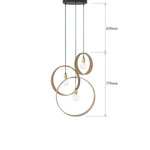 Customisable 3 Pendant Wooden Cluster Light | Wooden Chandelier. - Etsy
