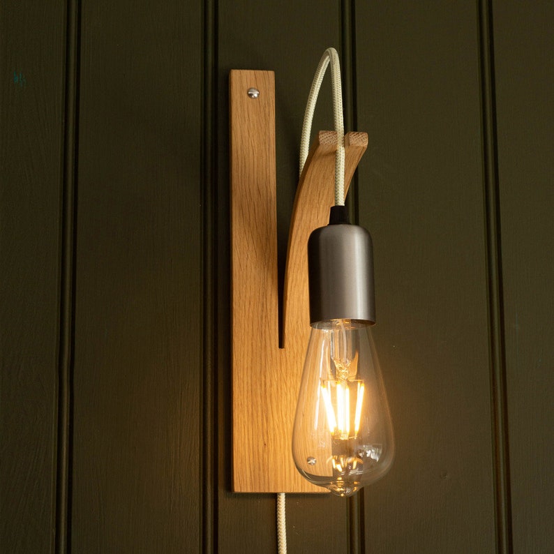 English Oak Wall Light Customisable Wooden Sconce - Etsy UK