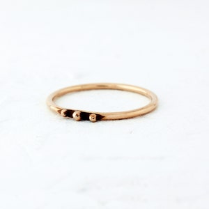 14k Solid Gold Ring: Minimalist Three Gold Dots, 1.2mm Width - Etsy