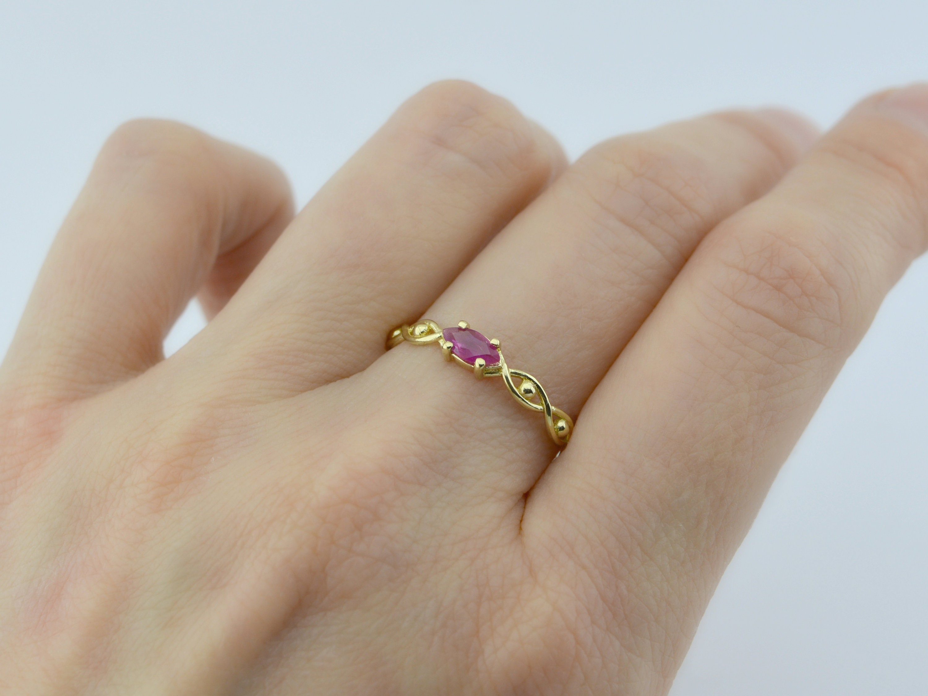 Gold ring with ruby white gold ring ruby ring | Etsy