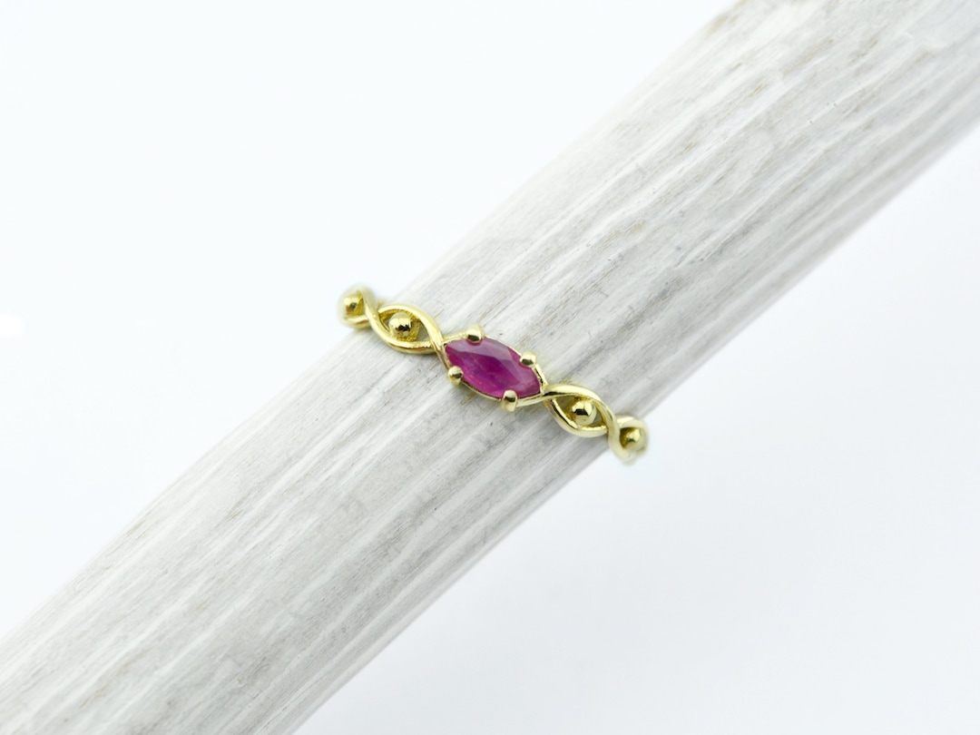 Gold Ring With Ruby, White Gold Ring , Ruby Ring - Etsy