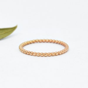 14K Gold Tiny Dots Ring, Slim Dots Gold Ring, Delicate Balls Ring ...