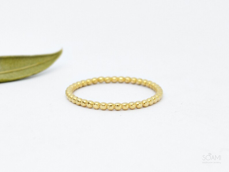 14K Gold Tiny Dots Ring Slim Dots Gold Ring Delicate Balls - Etsy