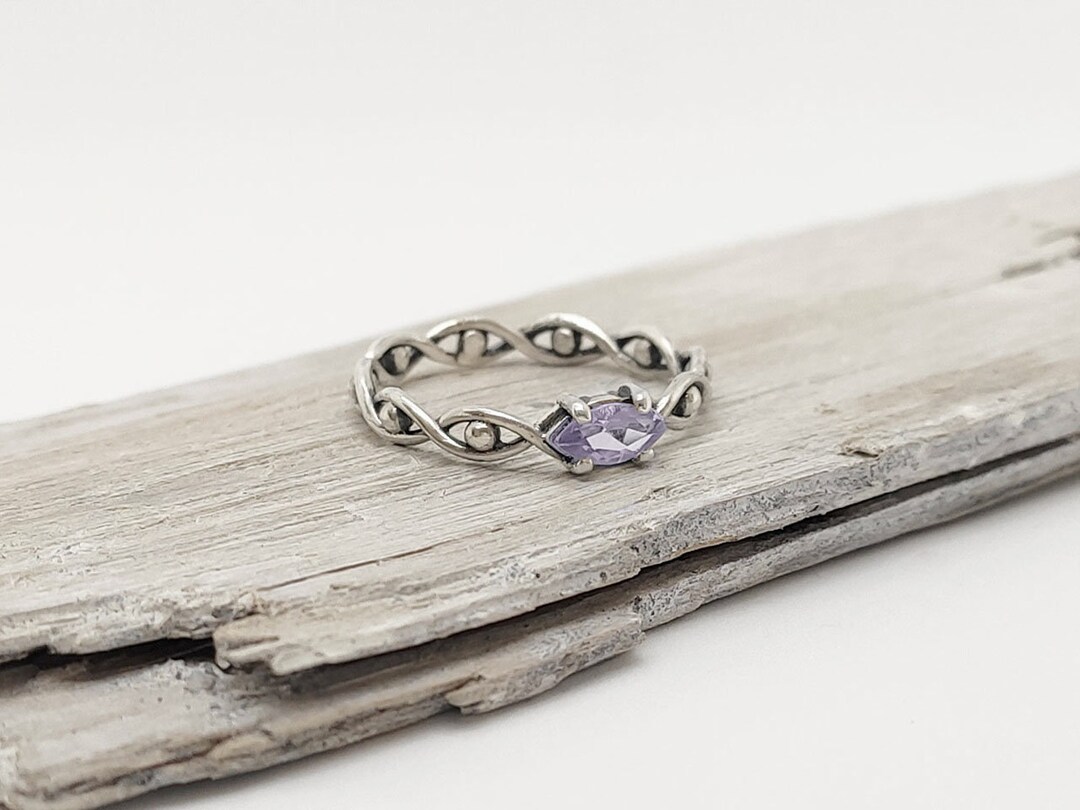 925 Sterling Silver Amethyst Ring, Light Amethyst Ring, Silver Ring ...